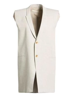 Rick Owens Single-breasted Denim Blazer - White