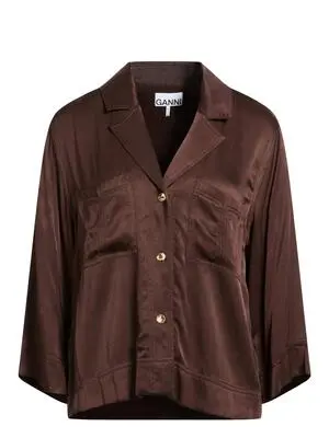 GANNI Ganni Satin Shirt Red