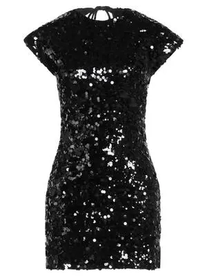 GANNI Sequined Mini Dress - Black