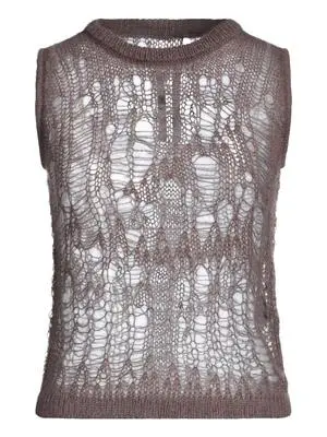 Rick Owens Sleeveless Open-knit Top - Gray