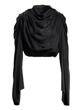 Rick Owens Satin Long Sleeve Blouse - Black