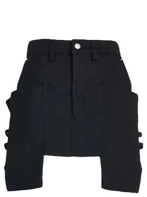 Rick Owens Asymmetrical Dress With Pockets And Belt - Black
