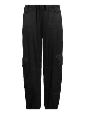GANNI Cargo Trousers With Drawstring Waist And Hem - Black