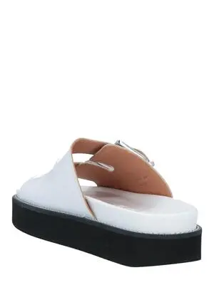 GANNI Leather Sandals With Buckle Detail - Black