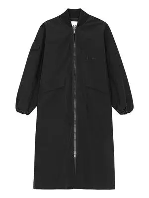 GANNI Two Way Zipped Seersucker Parka - Black