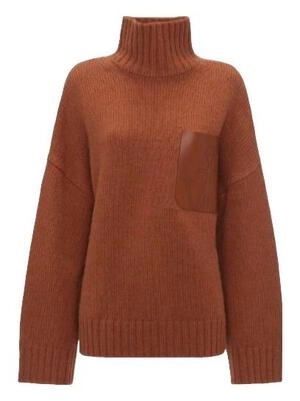 J.W.ANDERSON Jw Anderson Turtleneck Pocket Patch Knitted Jumper - Brown
