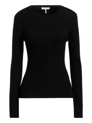 Rag & Bone Ribbed Crewneck Long Sleeve Knit Top - Black