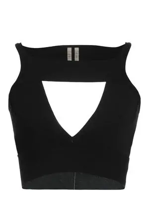 RICK OWENS Rick Owens Sleeveless Deep V-Neck Cropped Knit Top