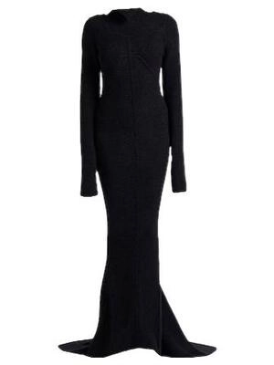 Rick Owens Turtleneck Long Sleeve Knitted Dress - Black