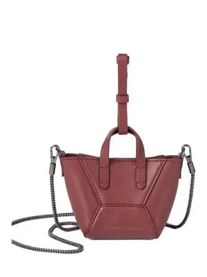 Brunello Cucinelli Precious Chain Duo Micro Bag - Red