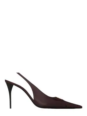 Saint Laurent Saint Laurent Babylone Bretuel Slingback Pumps In Smooth Leather Bordeaux