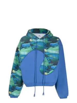 ERL Abstract Printed Drawstring Hoodie - Blue