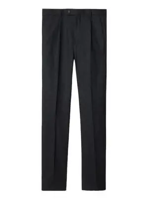 Burberry Tailored Wool Flannel Trousers - Brisk Grey