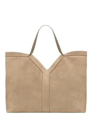 Saint Laurent Saint Laurent Y Large Tote In Suede Dry Grain