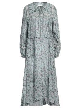 Isabel Marant Étoile Floral Print Midi Dress With Self-tie Closure - Gray