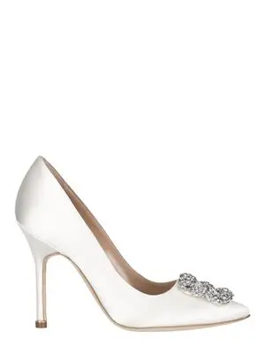 Manolo Blahnik Hangisi Satin Pumps - White