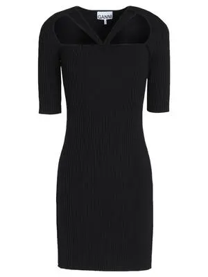 GANNI Ganni Ribbed Knit Dress With Cutout Detail