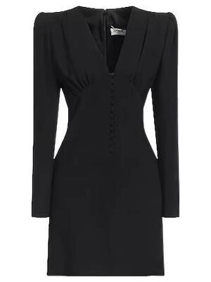 Saint Laurent Crepe Mini Dress - Black