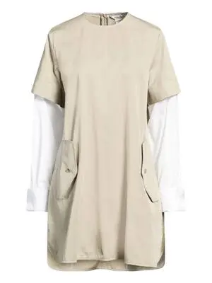 Max Mara Two-tone Trumpet Skirt With Long Sleeves And Pockets - Beige