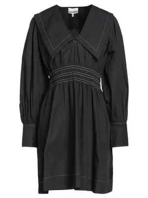 GANNI Ganni Long Sleeve Shirt Dress With Gathered Waist