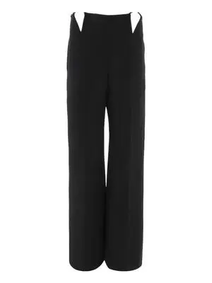 DION LEE V-wire Straight-leg Cut-out Trousers - Black