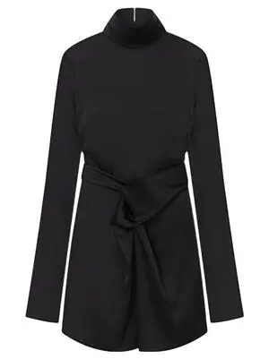 Nanushka Charon Twisted Satin Dress - Black
