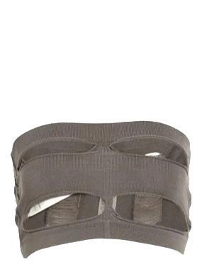 Rick Owens Strapless Distressed Knit Top - Gray