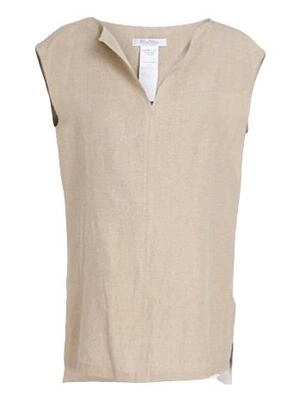 MAX MARA Max Mara Linen V-Neck Short-Sleeve Top