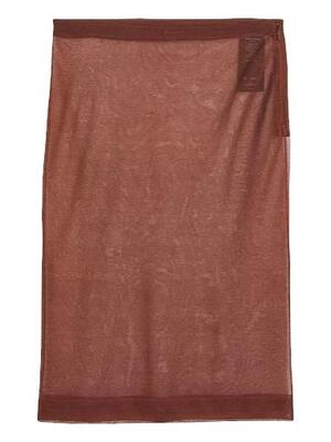 Saint Laurent Saint Laurent Knitted Bodycon Skirt Brown