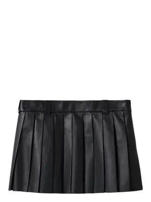 MIU MIU Miu Miu Nappa Leather Pleated Skirt