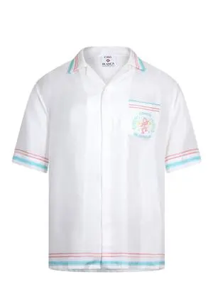 Casablanca Printed Short-sleeved Shirt - White
