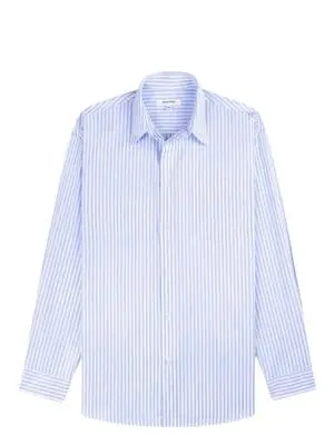 SPORTY  RICH Sporty & Rich Striped Cotton Shirt - Blue