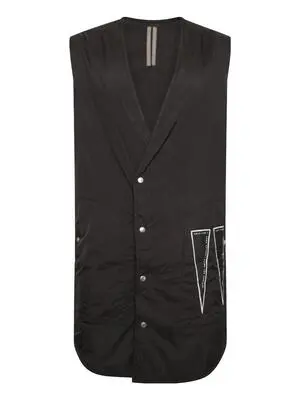 Rick Owens Logo-print Sleeveless Coat - Black