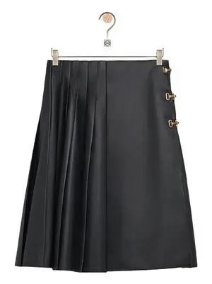 Loewe Pleated Knee-length Skirt - Black