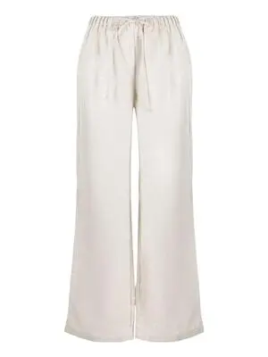REFORMATION Reformation Olina Straight-Leg Linen Trousers Oatmeal