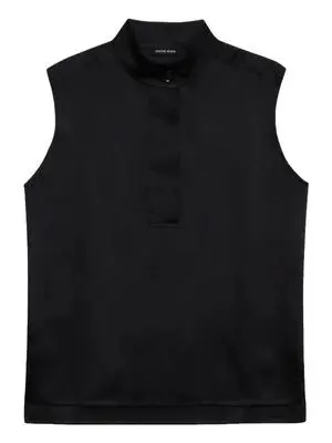 ANINE BING Geneva Blouse Sleeveless High Collar - Black