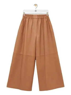 Loewe Cropped Nappa Lambskin Trousers - Toffee