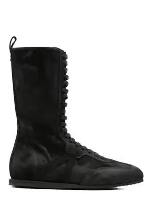 ANN DEMEULEMEESTER Ann Demeulemeester Black Suede Lace-Up Boots