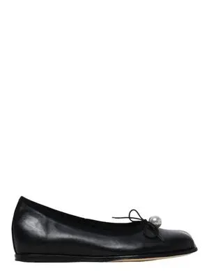 Simone Rocha Embellished Leather Ballerina Flats - Black