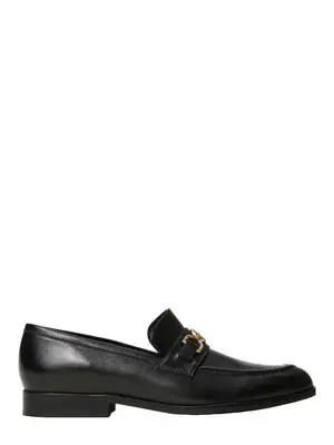 TWINSET Oval T Leather Loafers - Black