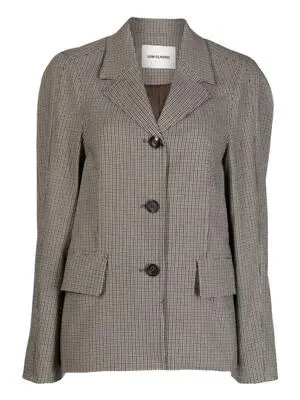 LOW CLASSIC Oversized Check Blazer - Gray
