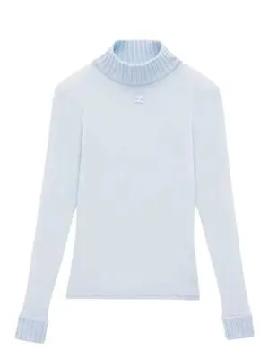 COURREGES Courreges Re-edition Second-Skin High-Neck Top Sky Blue