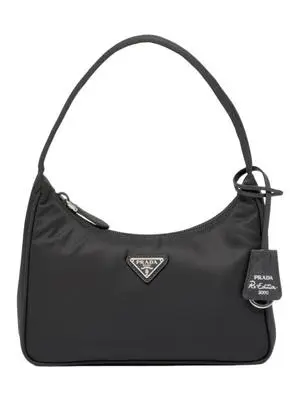 Prada Logo Details Shoulder Bag Black