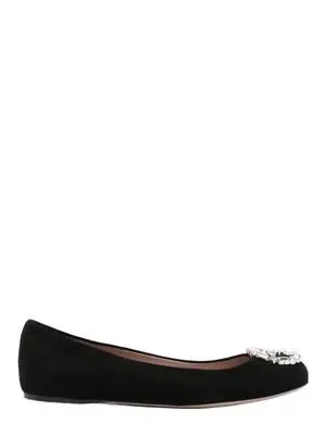 Gucci Gucci Interlocking G Ballet Flats With Crystal Embellishment Black