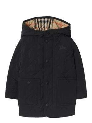 Burberry Quilted Hooded Jacket Black