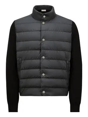 Moncler Padded Cotton Zip-up Cardigan - Black