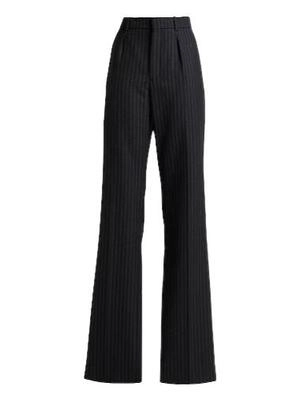 SAINT LAURENT Saint Laurent High-Waisted Pinstriped Wool Trousers