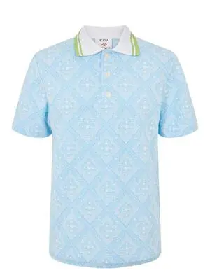 Casablanca Logo Jacquard Polo Shirt - Blue