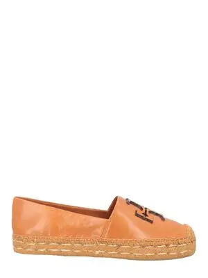 Tory Burch Leather Espadrilles With Embossed Logo - Orange