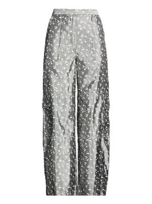 GANNI Striped Taffeta Cargo Trousers - Gray